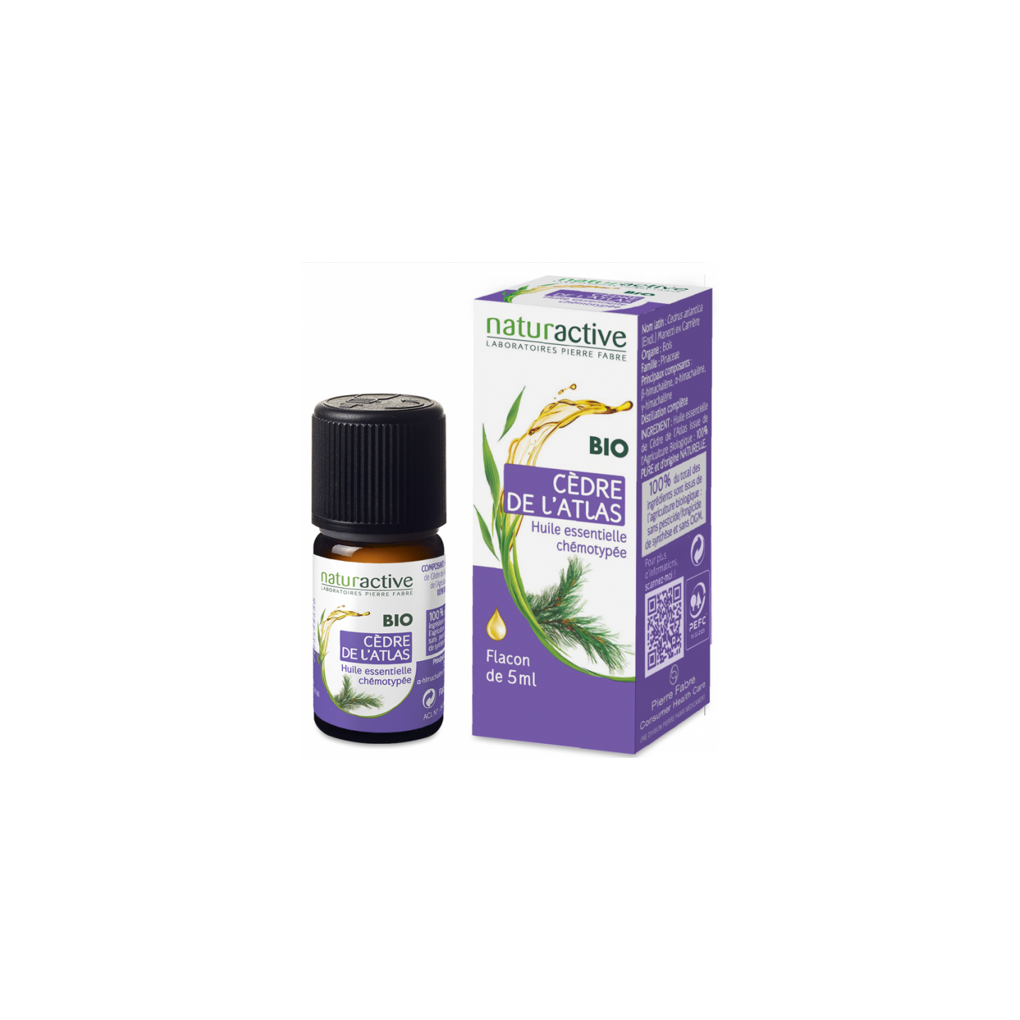NATURACTIVE BIO HUILE ESSENTIELLE CEDRE DE L ATLAS CHEMOTYPEE FLACON 5ML