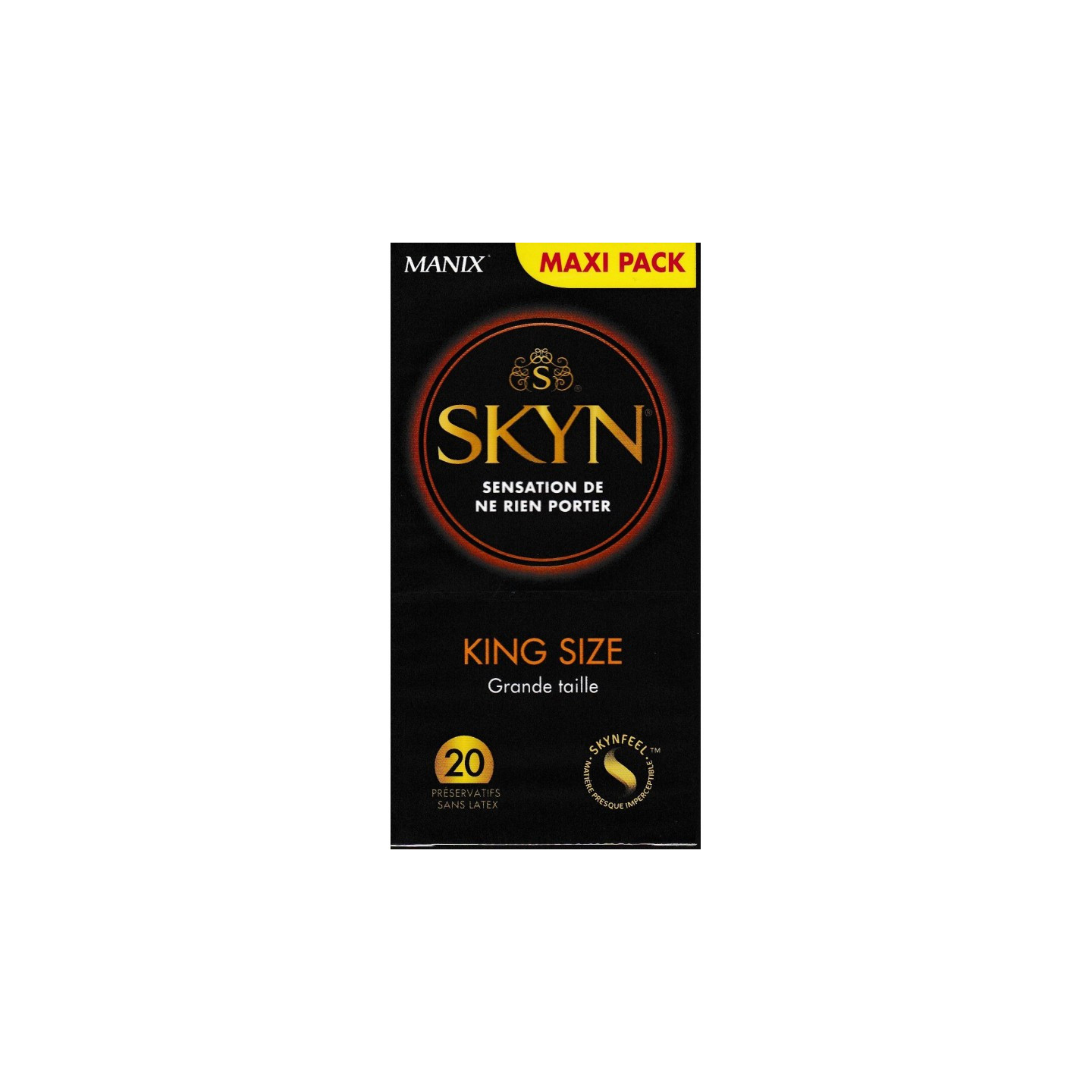 MANIX SKYN KING SIZE. 20 PRESERVATIFS SANS LATEX