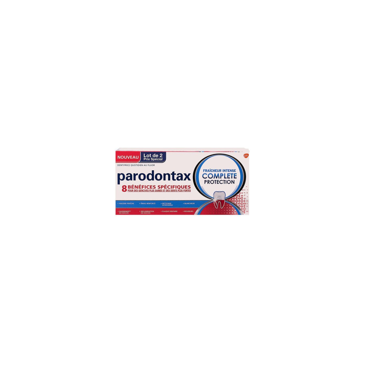 PARODONTAX DENTIFRICE PROTECTION COMPLETE 8 BENEFICES SPECIFIQUES LOT ...