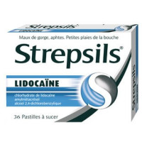 Strepsils Lidocaïne 36 pastilles mal de gorge